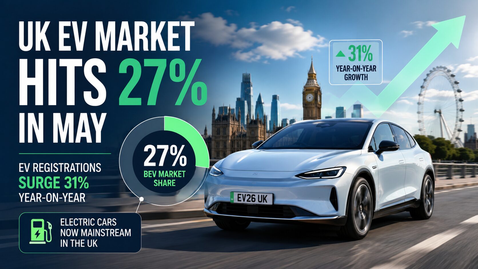 UK EV Market Hits 27% Share As Electric Car Registrations Surge 31% In ...